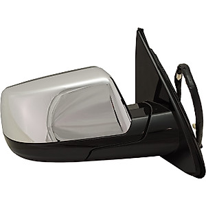 Kool Vue Right Power Heated Mirror for Chevrolet Tahoe Suburban 2015-2020 Power Fold With Signal Light, Memory & Puddle Lamp; Without Blind Spot Monitor & Auto-Dimming Chrome w/o Object Sensor