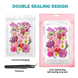 Resiners 100Pcs Dried Pressed Flowers for Resin Molds, Real Pressed Flowers Dry Leaves Kit for Art Crafts Resin Jewelry Making Scrapbook Supplies Card Making Soap Candle DIY