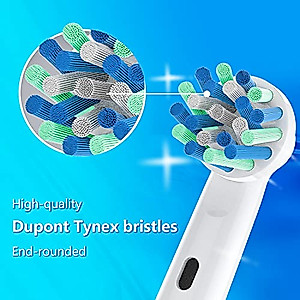 Replacement Toothbrush Heads Compatible with Braun Oral-B Electric Toothbrushes, 4pcs, Round Head Fits for CrossAction, Accessories for Vitality Plus