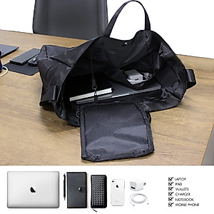 Lightweight Tote Bag for Travel Gym Shopping Work - Black