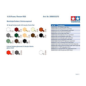 Tamiya TAM35373 1:35 French Light Tank R35 [Model Building KIT]