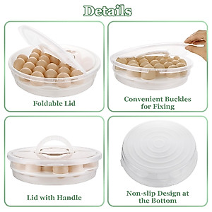 LANIAKEA 3PCS 12 Inch Food Storage Container with Lid and Handle, 2 Compartments Reusable Pizza Slice Storage Container Pie Container Leftover Pizza Keeper for Food Cake Cheesecake Tortilla Pastry