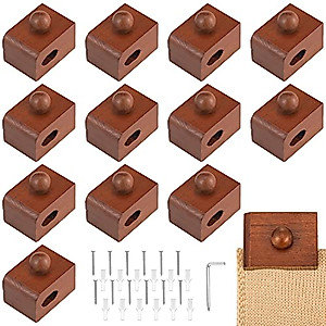 12 Pcs Quilt Wall Hangers Wooden Tapestry Hangers Wall Clips for Hanging Blanket Hanger Clamps Wall Quilt Holder with Screws and Expansion Tubes, Dark Brown