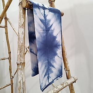 Trade Star Shibori Fabric Indian 100% Cotton 5 Yard Fabric Handmade Fabric for Dressmaking Indigo Tie Dye Fabric Natural Dye Fabric for Sewing Fall Decor Throw Fabric (Pattern 12)