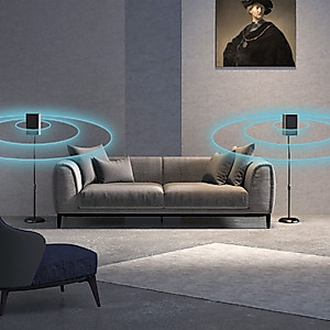 Mount-It! Universal Speaker Stands, Adjustable Height 30 to 40.8 Inches, Surround Sound Speaker Stands for Satellite and Bookshelf Speakers, Heavy-Duty Construction, Supports 10 lbs Each (1 Pair)