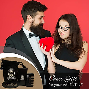 Beard Asylum Premium Black Wood Comb And Brush Set - Best Fathers Day Gift