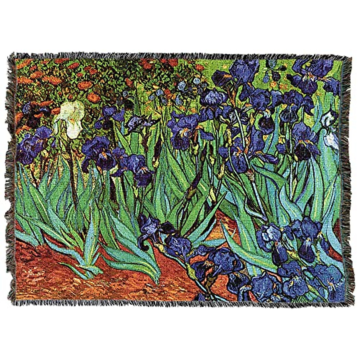 Pure Country Weavers Irises Blanket by Vincent Van Gogh - Fine Art Gift Tapestry Throw Woven from Cotton - Made in The USA (72x54)