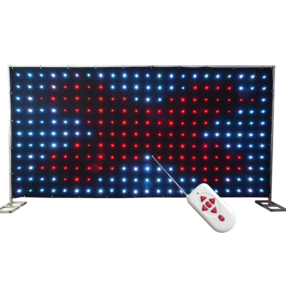 KHXED LED Vision Curtain P18 2x4M DMX Control For Mobile DJ Band Night Club Stage Backdrop