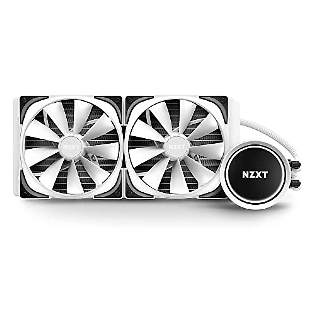 NZXT Kraken X63 RGB 280mm - RL-KRX63-RW - AIO RGB CPU Liquid Cooler - Rotating Infinity Mirror Design - Powered by CAM V4 - RGB Connector - AER RGB V2 140mm Radiator Fans (2 Included) - White