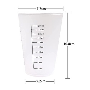 EBIVEN 4 pcs 8oz Reusable Plastic Measuring Cups Liquid Paint Mixing Measure Cups for Kitchen Cooking