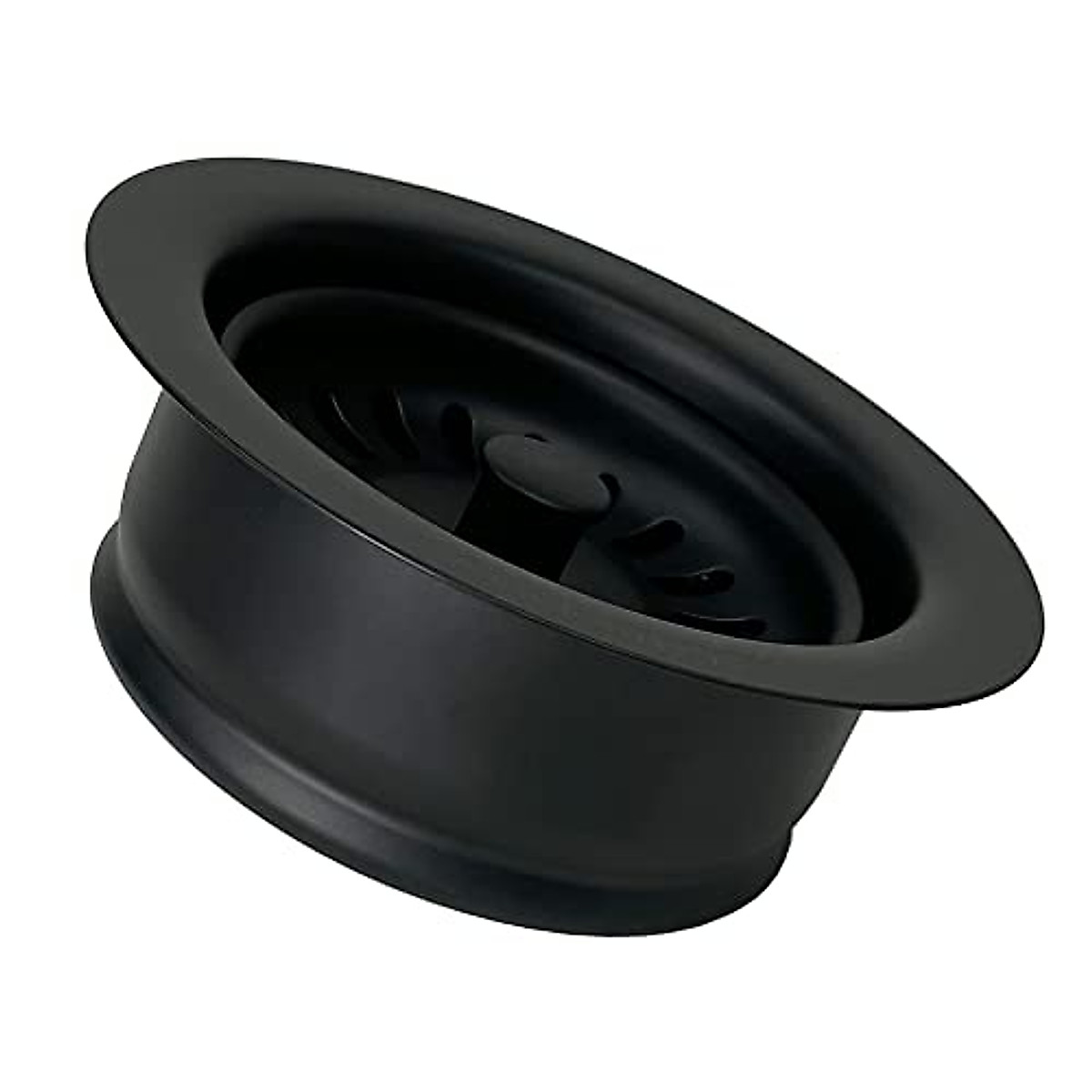 SinkSense 3.5" Disposal Flange Drain with Stopper, Matte Black
