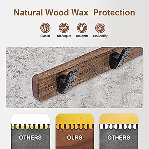 FATASTY Coat Hooks Wall Mount, Solid Walnut Wall Coat Rack with 4 Aluminum Hooks, 15.75 inches Coat Rack Wall Mount Hooks for Hanging Coats, Backpacks, Hats, Towels, Bags,etc.