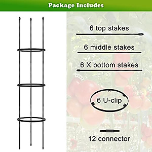 2 Pack Garden Trellis, 2 in 1 Plant Cages & Supports for Vines Crop, Plant Trellis for Climbing Plants Indoor Outdoor, Plant Stake for Flower, Vegetable, Tomato,Vines, Pot Trellis for Potted Plants
