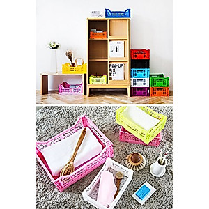 AY-KASA Collapsible Storage Bin Container Basket Tote, Folding Basket CRATE Container : Storage, Kitchen, Houseware Utility Basket Tote Crate - Mini-BOX (OLIVE)