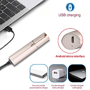 Facial Hair Remover for Women, Electric Face Razor for Women with LED Light for Instant and Painless Hair Removal (Golden)