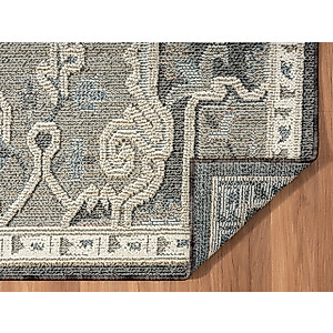 Nautica Home Living Room Area Rug 7' 10" X10 Textured Living Room Rug | Modern Home Décor | Westport Medallion Navy/Grey