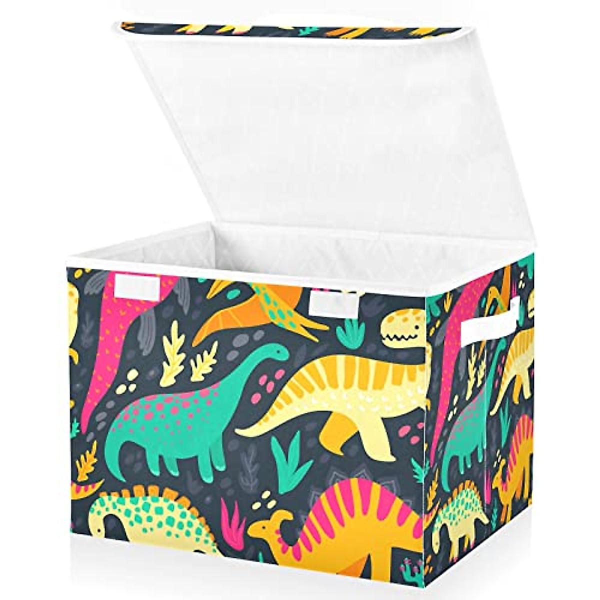 innewgogo Dinosaur Storage Bins with Lids for Organizing Organizer Containers with Handles Oxford Cloth Storage Cube Box for Home