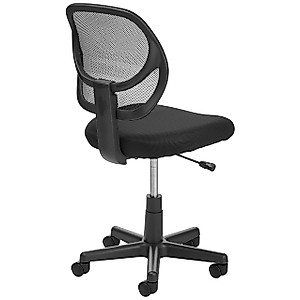Amazon Basics Low-Back, Upholstered Mesh, Adjustable, Swivel Computer Office Desk Chair, Black