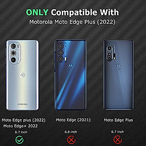 Dahkoiz for Motorola Edge Plus(2022) Case, Moto Edge Plus 5G UW 2022 Case with Dust-Proof Cap, Full Body Protection Silicone Rubber Cover Phone Case for Motorola Edge Plus(2022), Black