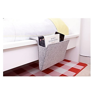 Kikkerland Grey Felt Bedside Pocket Caddy, Storage, Organizer, Holder