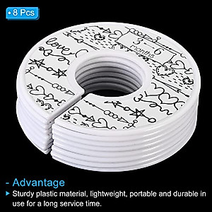 PATIKIL Clothes Dividers, 8 Pack Closet Clothing Wardrobe Rack Reusable Sorting Age Round Hanger Separator for Nursery, White Gray