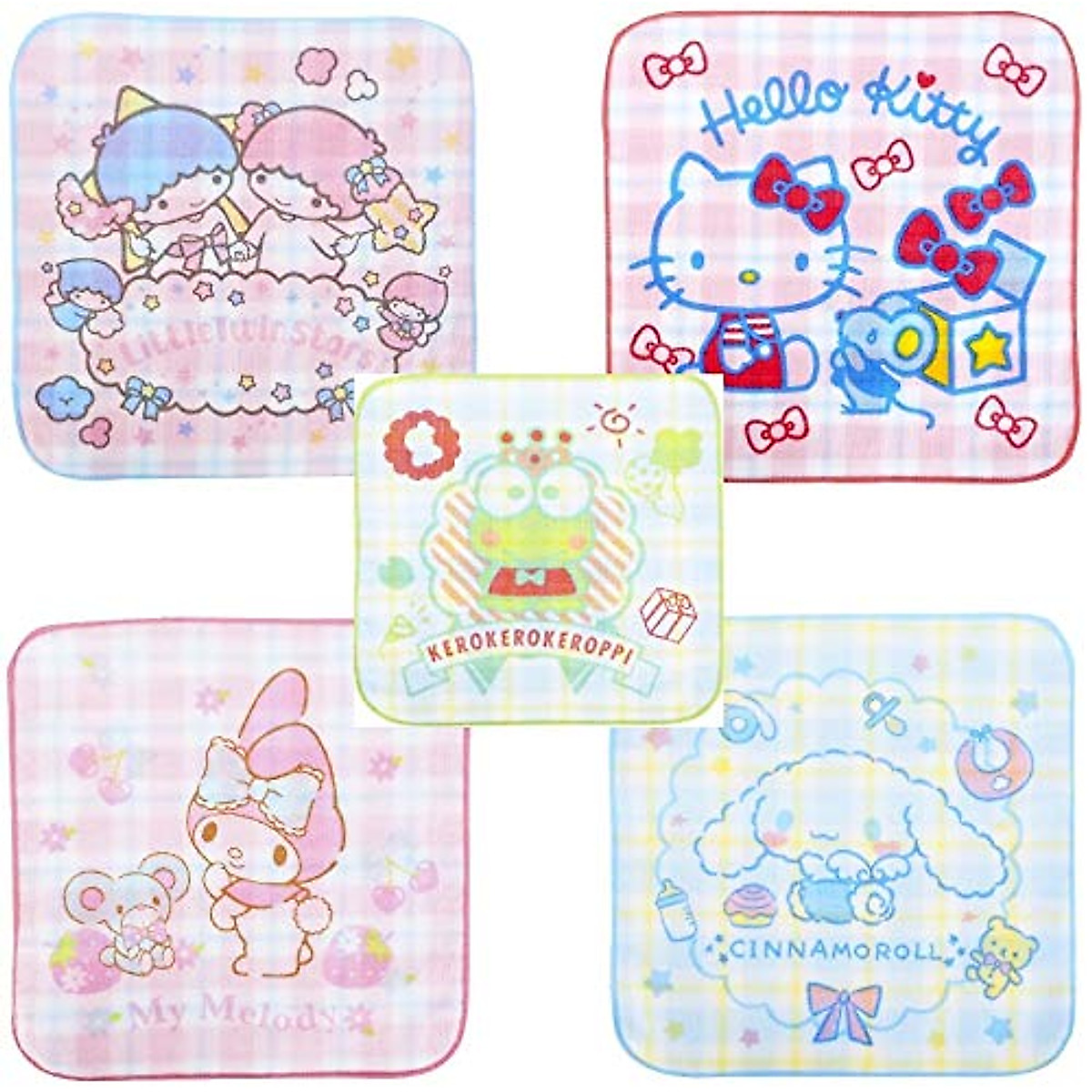 Set of 2 Cinnamoroll Mini Towel Gauze & Terry Cotton on Both Side 100% Cotton Soft & Breathable