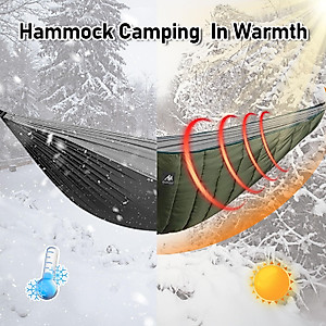 Ultralight Hammock Underquilt for Camping Backpacking, AYAMAYA 3 Season Under Quilt UQ for Single Person Hammock Warm Under Blanket Sleeping Bag Bottom Insulation - Hammock Camping Essential Gears