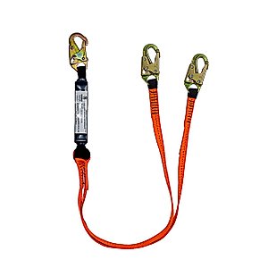Safewaze FS88561-E VLINE 6' Dual-Leg Energy Absorbing Lanyard w/Double-Locking Snap Hooks
