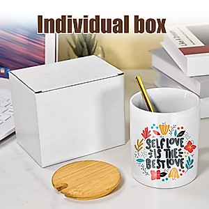 AGH 16pcs 11 Oz Sublimation Mugs Blank, White Coffee Ceramic Mugs Bulk, Plain Mug Cups for Sublimation with Bamboo Lids and Stainless Steel Spoon For Coffee, Soup, Tea, Milk, Latte, Hot Cocoa