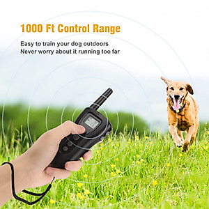 Bousnic Dog Training Collar 2 Dogs Upgraded 1000ft Remote Rechargeable Waterproof Electric Shock Collar with Beep Vibration Shock for Small Medium Large Dogs (15lbs - 120lbs)