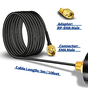 Bingfu 4G LTE Outdoor Wall Mount Waterproof Antenna SMA Male Antenna Compatible with Verizon AT&T T-Mobile Sprint 4G LTE Router Gateway Modem Cellular Trail Camera