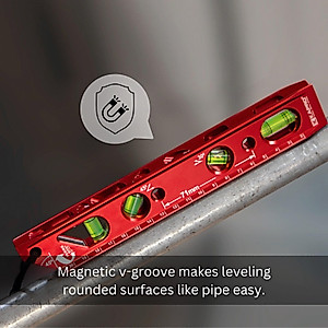 Kapro - 925M TopClass Electrician Level - Magnetic Billet Level - Features Horizontal, 45° and 30° Vials + Plumb Site - 9 Inch