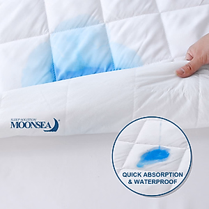 RV Short Queen Mattress Topper Pad Protector Waterproof, Absorbent 60" x 75" Mattress Pads Quilted Fitted Mattress Protector, Short Queen Mattress Cover for RV Queen Bed, Deep Pocket fit up to 18 Inch
