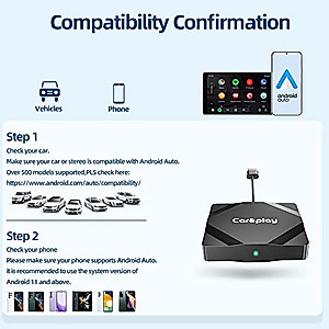 Geohyecc 2023 Newest Wireless Android Auto Adapter for OEM Factory Wired Android Auto to Wireless,Android Auto Dongle for Android Phones,5G Chip&5.8 GHZ WiFi,Plug&Play,Online Update