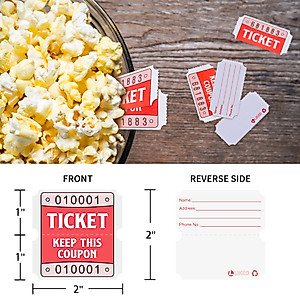 L LIKED Raffle Tickets Double Roll 2000 Tickets Consecutively Numbered 50/50 Raffle Tickets for All Event Party Prize Drawing Perforated Stubs (Easy Read Red)