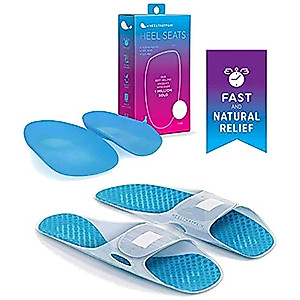 Heel That Pain Plantar Fasciitis Insoles, Medium (W 6.5-10, M 5-8) & Heel That Pain Plantar Fasciitis Ice Pack and Heat Therapy Slippers, One Size Fits All