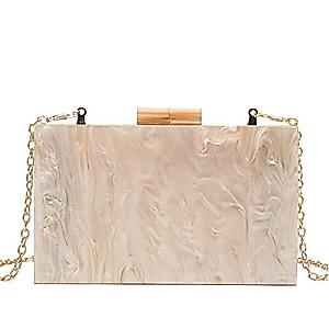 Acrylic Clutch Purses for women Perspex Bag Box Clutch Evening Crossbody Handbags (APRICOT)