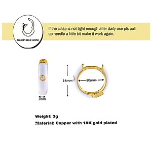 Enamel Hoop Earrings Sets, 18K Gold Plated Small Colorful Hoop Earrings, 6 Pairs Preppy Colored Gold Huggie Hoop Earrings, Cute & Atheistics Earrings Suitable for Women