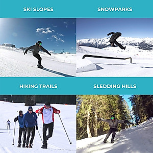 Snowfeet - Mini Short Ski Skates for Snow | Skis for Winter Shoes | Short Snowskates Snowblades Skiboards | The Real Original (RED)