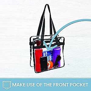 Bags for Less [Set of 2] Clear Bag Stadium Approved with Handles And Zipper - 12 inch x 12 inch x 6 inch