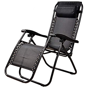 BalanceFrom Adjustable Zero Gravity Lounge Chair Recliners for Patio, Pool with Cup Holder (Black)