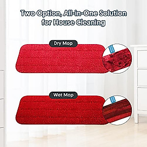 Microfiber Spray Mop Pads Replacement Compatible with Swiffer PowerMop - MEXERRIS Floor Cleaning Mops Heads Replacement Washable Flat Mop Refills Fit for All Spray Mops & Reveal Mop, 7 Pack/Set Red