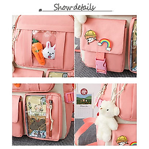 MOJIDUO Kawaii Backpack Pins Accessorie 4Pcs Set Cute Kawaii Rucksack for School Bag Cute Aesthetic Backpack