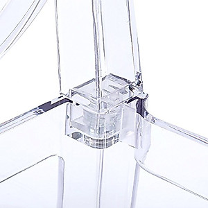 2xhome - Set of Six (6) - Clear - Large Size - Modern Ghost Side Chair Dining Room Chair - Accent Seat - Lounge No Arms Armless Arm Less Chairs Seats Mid Century Design