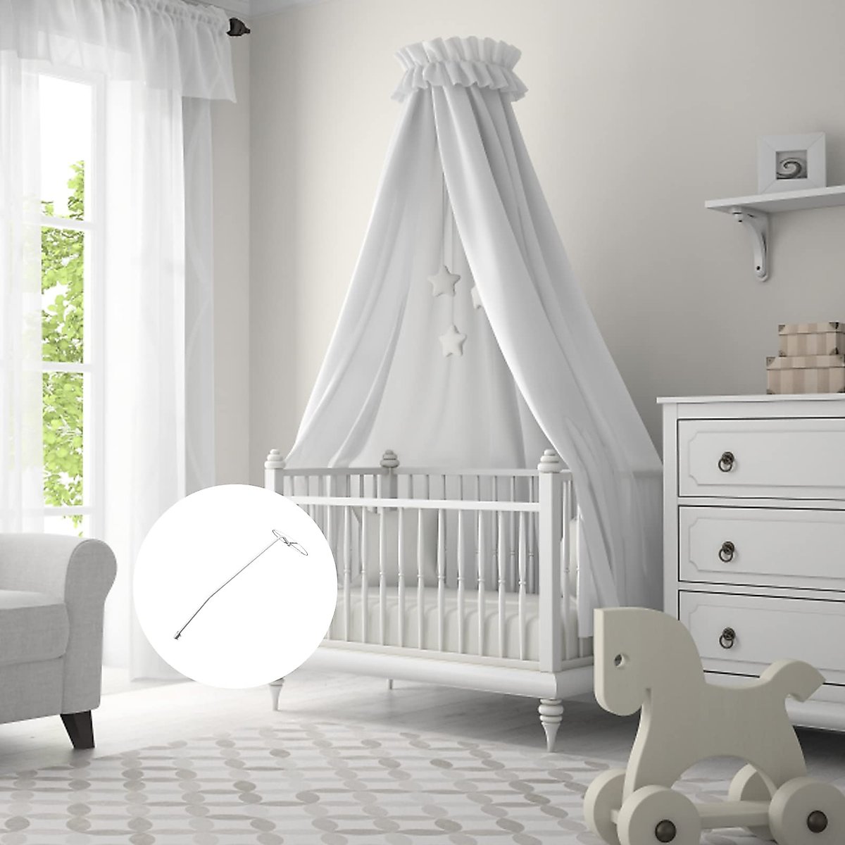 Toyvian Crib Canopy Net Holder Rack: Net Stand Holder Rack for Cot Bed Bracket Accessories 1 Set