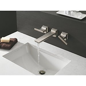 Delta Faucet T3599LF-BLWL Pivotal Two Handle Wall Mount Lavatory Faucet Trim, Matte Black