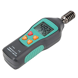 Digital Thermo Hygrometer Portable Thermometer Hygrometer Mini Temperature Humidity Meter with Dew Point and Wet Bulb Backlight LCD Display Data Hold 0-99% RH -20℃-60℃