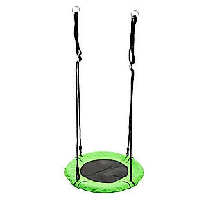 walsport 24” Saucer Swing Outdoor Swing Green 330 Pound Weight Capacity Safe and Durable Flying Seat Hanging Tree with Hanging Strap Kit for Kids Adults Child Garden Backyard