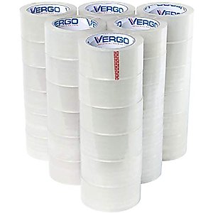 Vergo Industrial Heavy Duty Clear Packing Tape 2.7mil for Moving Packaging Shipping and Office (36 Pack)