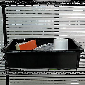 HOMMP 4-Pack Large Plastic Commercial Bus Tubs, 22 L Rectangle Utility Bus Box